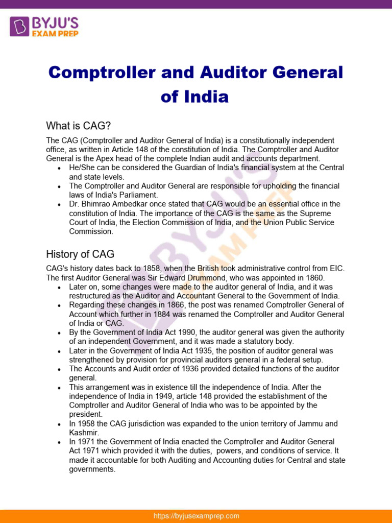 Overview of the Comptroller and Auditor General | PDF | Justice | Crime ...