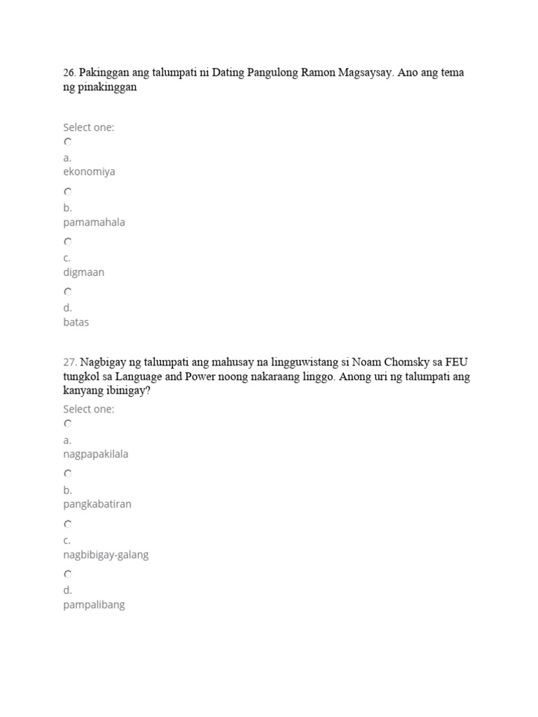 Filipino Oa Part 2 | PDF