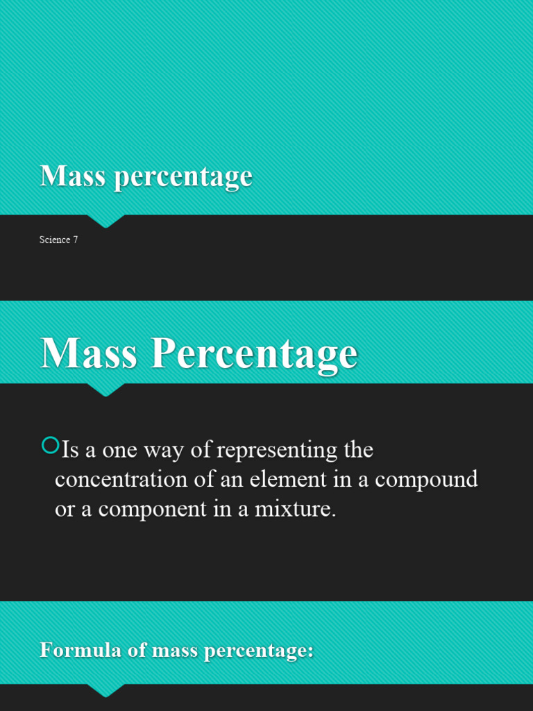 Mass Percentage Grade 7 | PDF