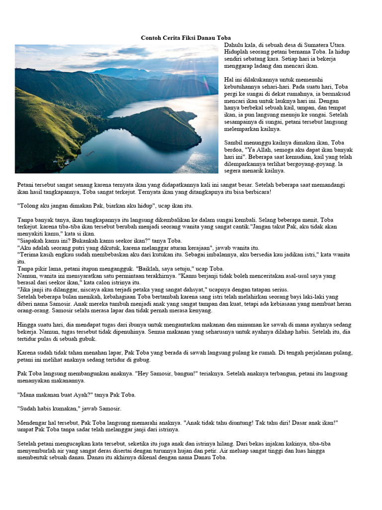 Legenda Danau Toba: Kisah Toba dan Samosir | PDF