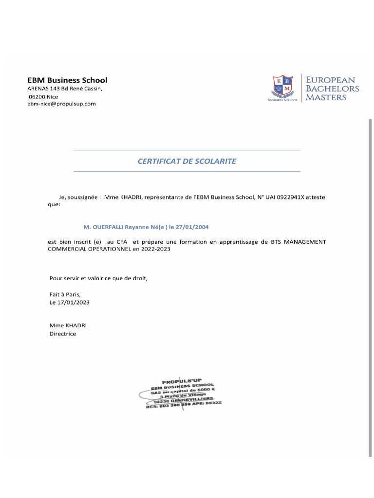 Certificat | PDF