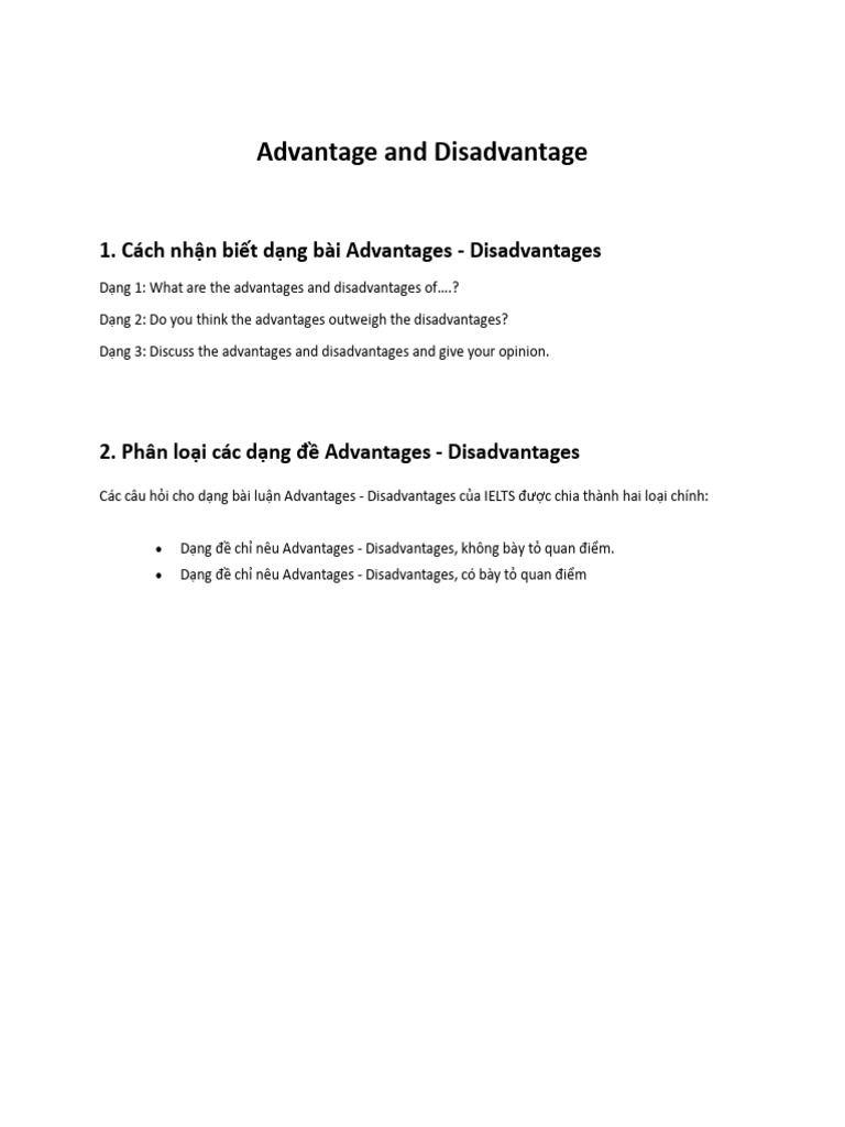Advantages and Disadvantages Explained | PDF