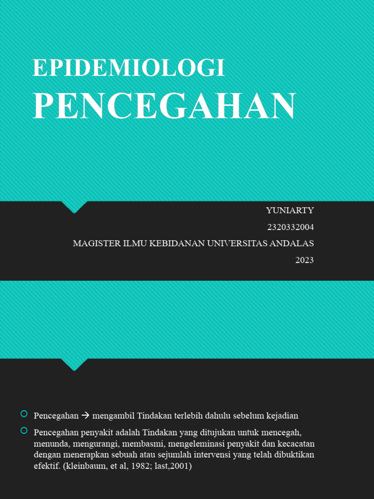 Epidemiologi Pencegahan | PDF | Kesehatan Holistik | Sains & Matematika