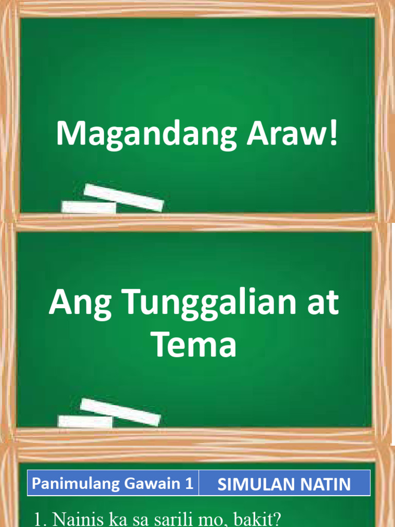 Aralin 6 Tunggalian at Tema | PDF