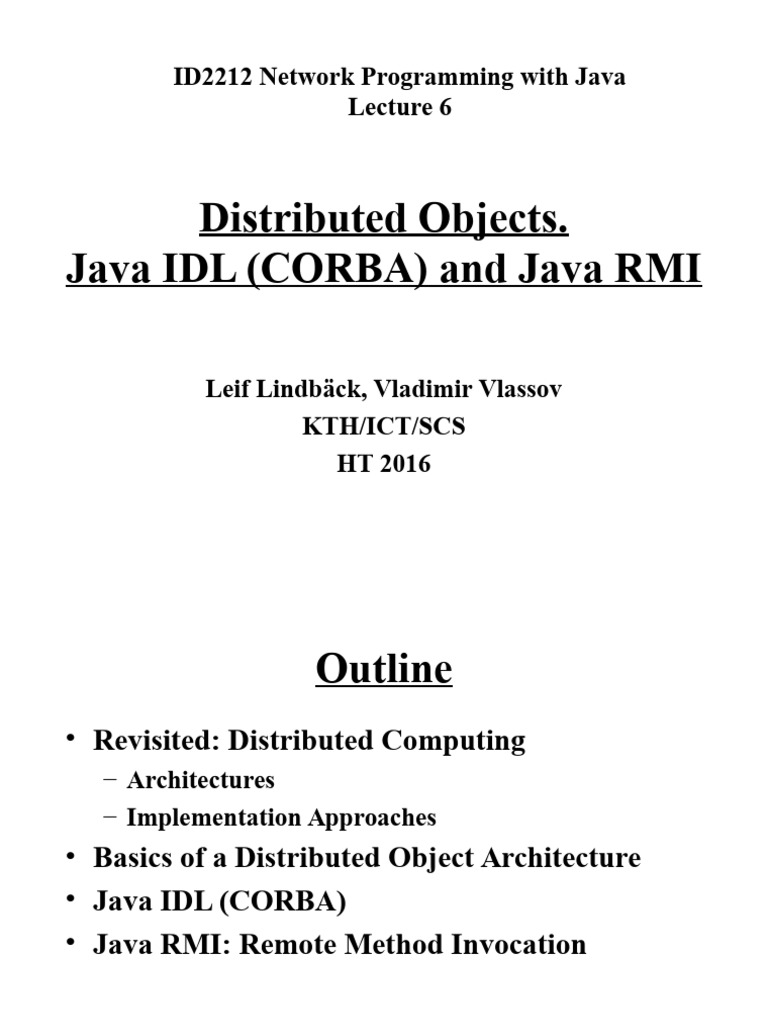 Lec 6 | PDF | Common Object Request Broker Architecture | Object (Computer Science)