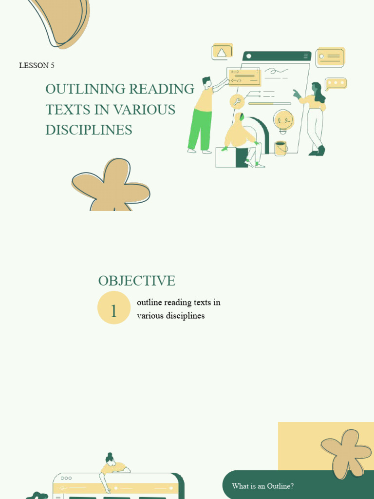Lesson 5 Outlining Reading Texts in Various Disciplines | PDF | Essays | Substance Abuse