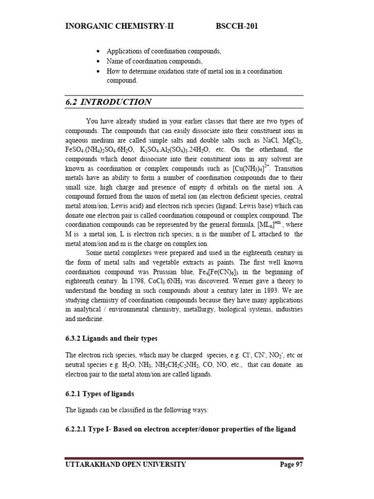 Coordination 1 | PDF | Chelation | Ligand