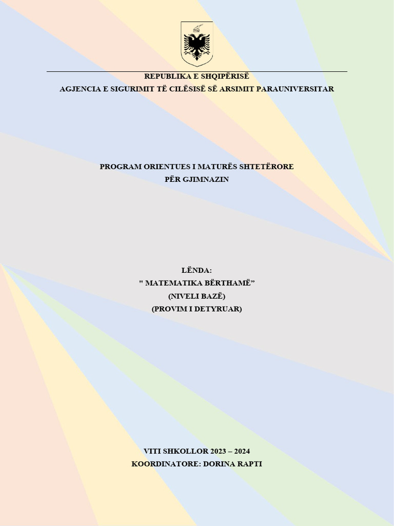 Matematike Gjimnaz 2023 2024 | PDF