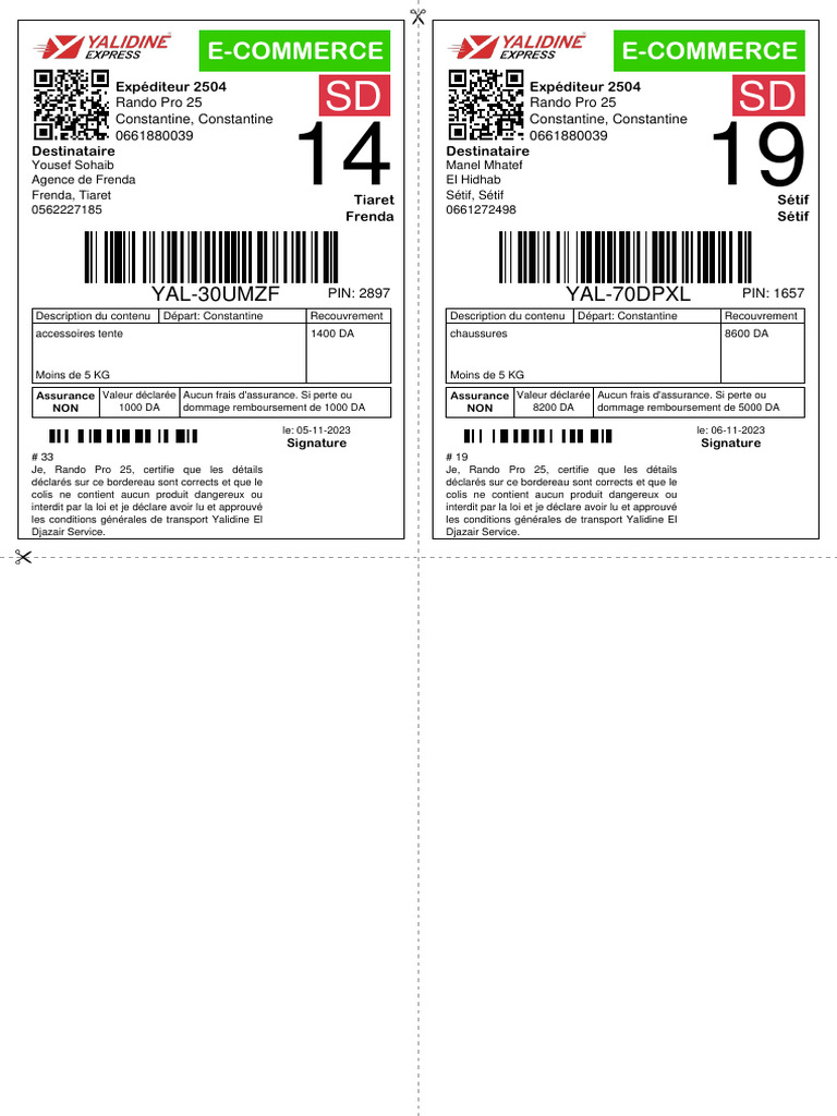 Bordereau Selection | PDF