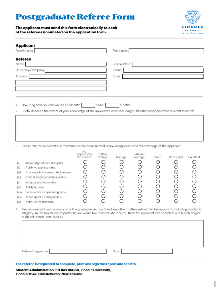 PG Referee Form | PDF | Career & Growth