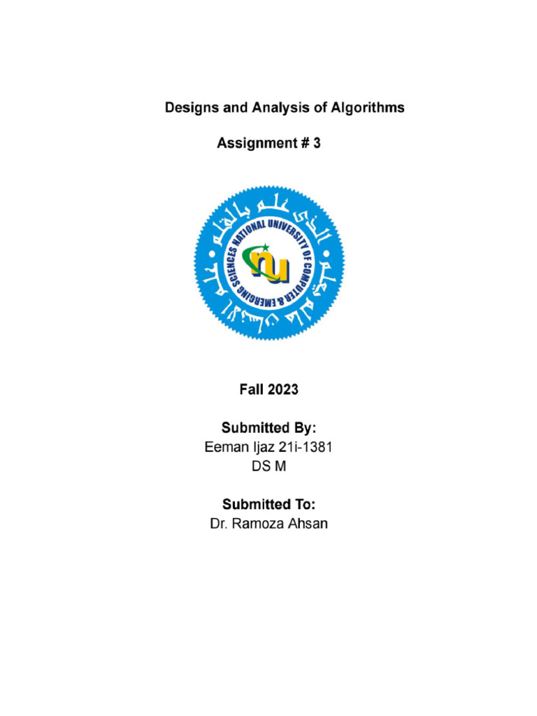 Algorithm Assignment Pdf