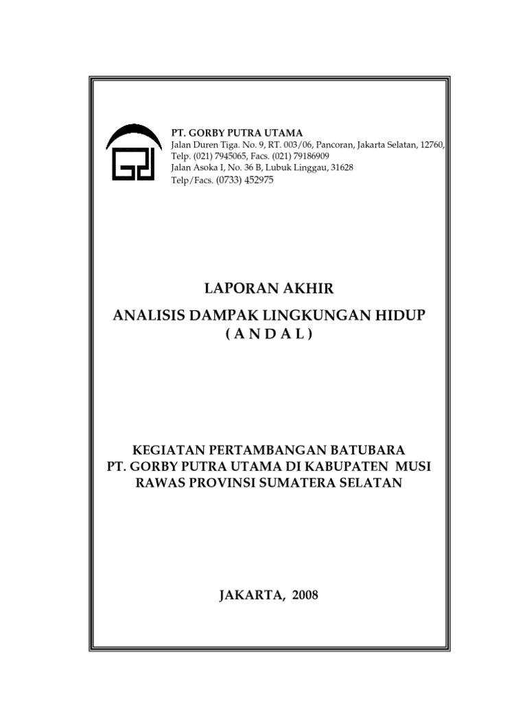 GPU - Softcopy Laporan AMDAL | PDF