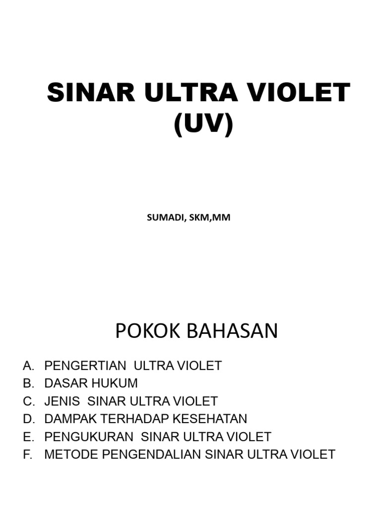 Sinar Ultra Violet (Uv) | PDF