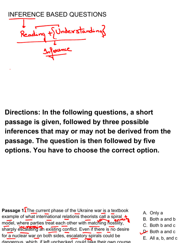 Inference Based Questions | PDF | Mental Disorder