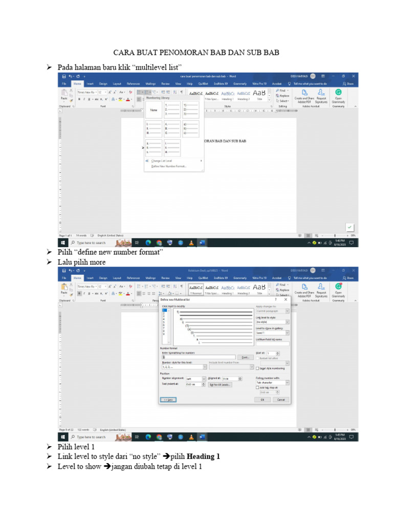 Cara Buat Penomoran Bab Dan Sub Bab | PDF