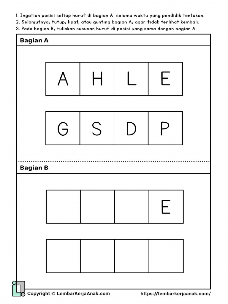 Memori Visual - Susunan Huruf | PDF