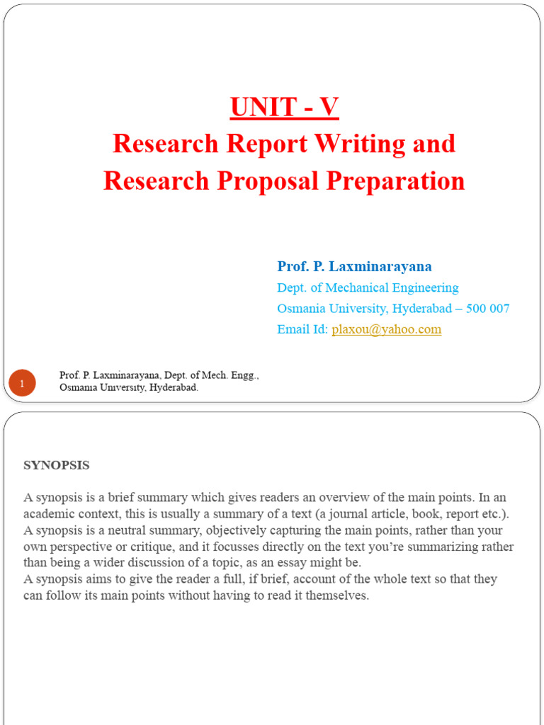 Erm UNIT-V | PDF | Thesis | Experiment