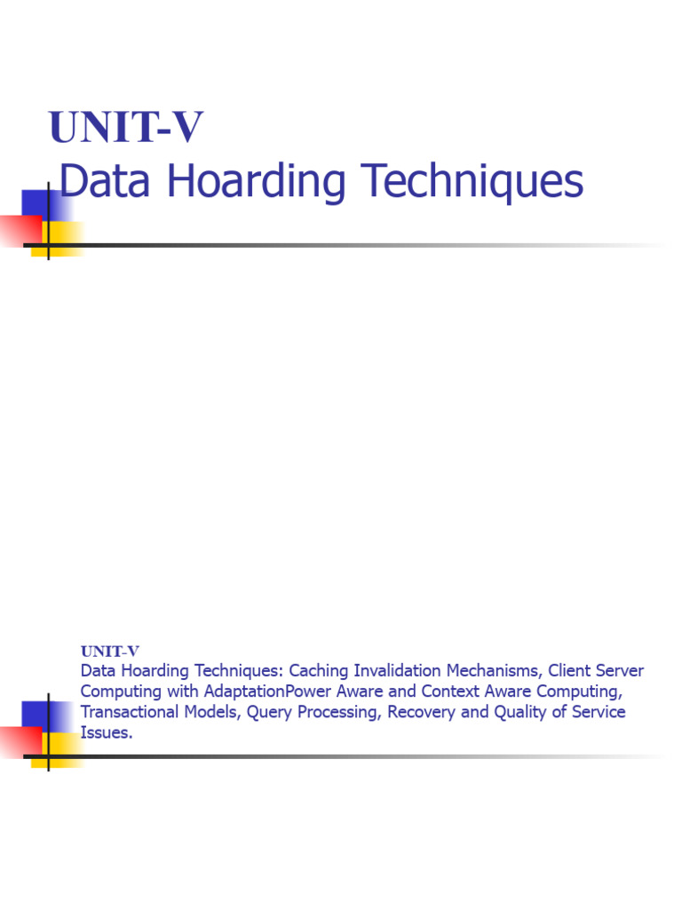 Unit 5 Database Hoarding | PDF | Quality Of Service | Database Transaction