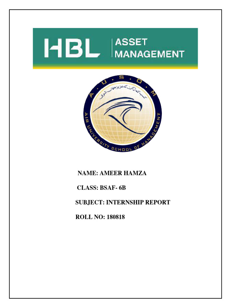 HBL Internship Report: History & Asset Management | PDF | Investment Fund | Investing