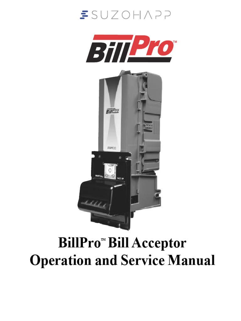 BillPro Acceptor Manual Guide | PDF | Equipment | Manufactured Goods