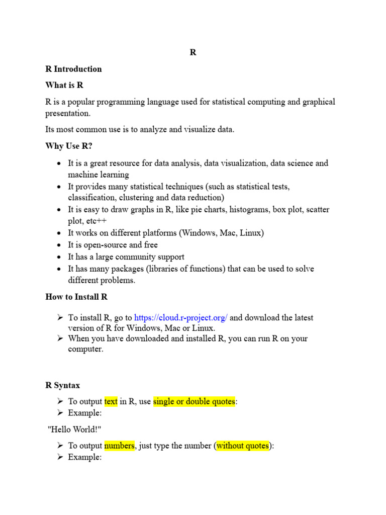 R Tutorial | PDF | Control Flow | Computer Program