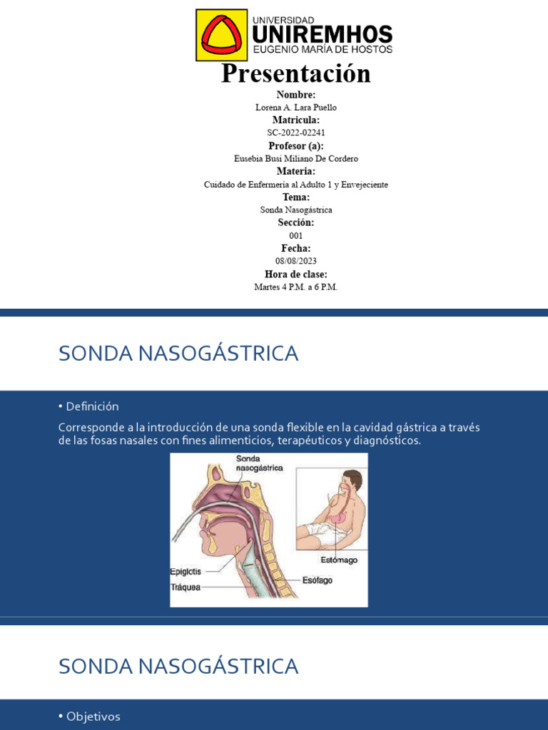 Guía Sobre Sonda Nasogástrica En Pediatría Pdf Medicina Medicina