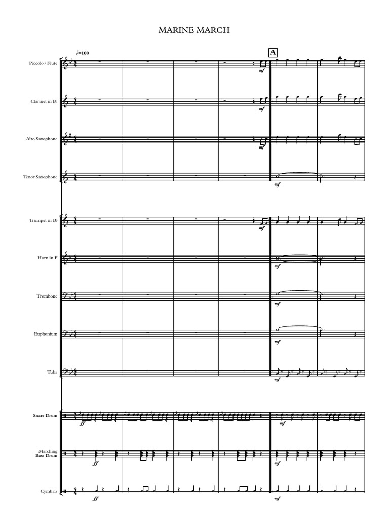 Marin March Score and Parts | PDF | Orchestre | Ensemble de musique ...