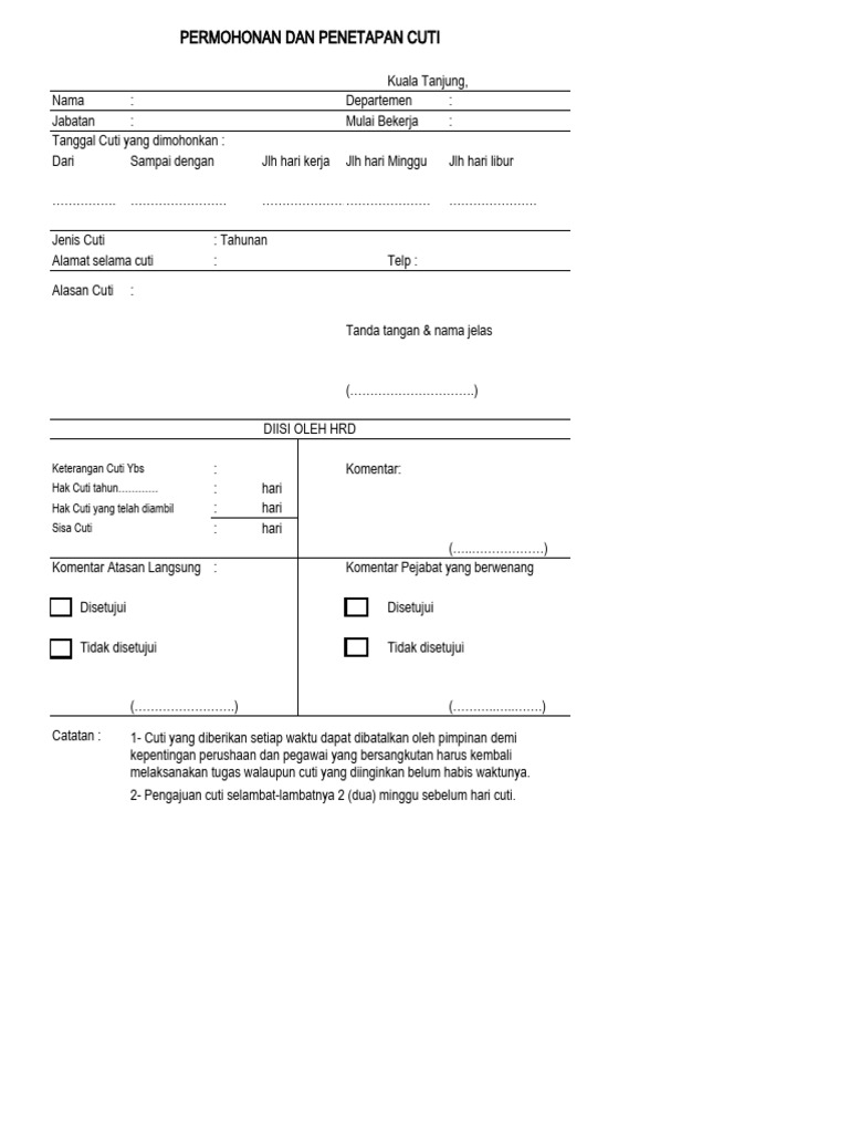 Form Cuti | PDF