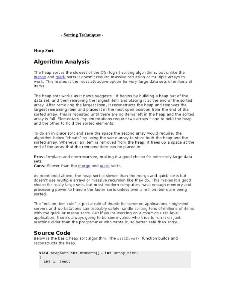 Sorting Techniques | PDF | Array Data Structure | Computer Science