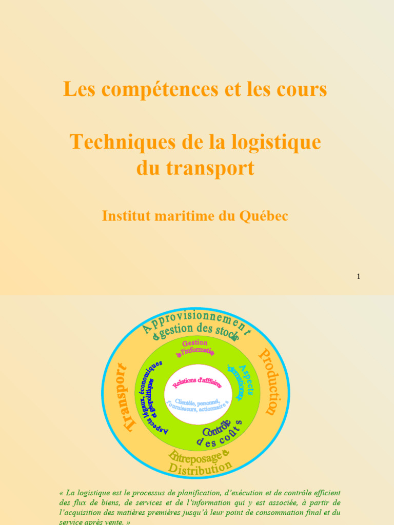 Techniques de La Logistique Du Transport | PDF | Logistique | Transport