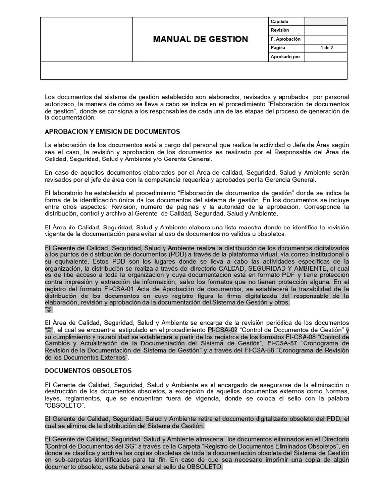 Cap 4.3 Control de Documentos Rev.03 | PDF | Informática