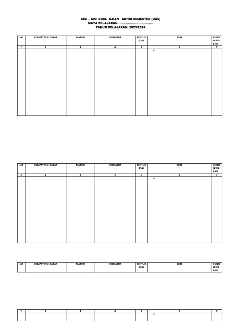 Kisi-Kisi Uas SMTR Ganjil Tp.2023-2024 | PDF