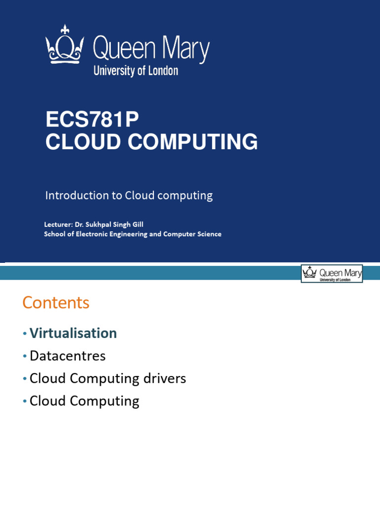 ECS781P-1-Introduction_to_Cloud_Computing | PDF | Virtualization | Cloud Computing