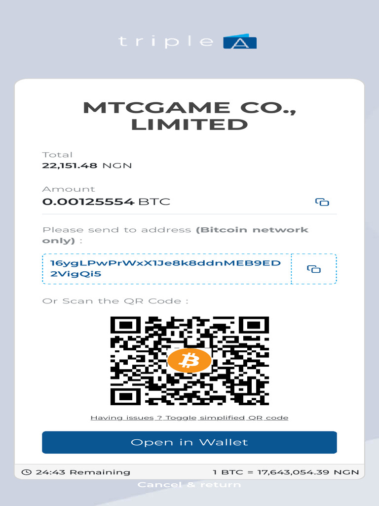 Bitcoin Payment Form - TripleA Payment Gateway | PDF | Finance & Money ...