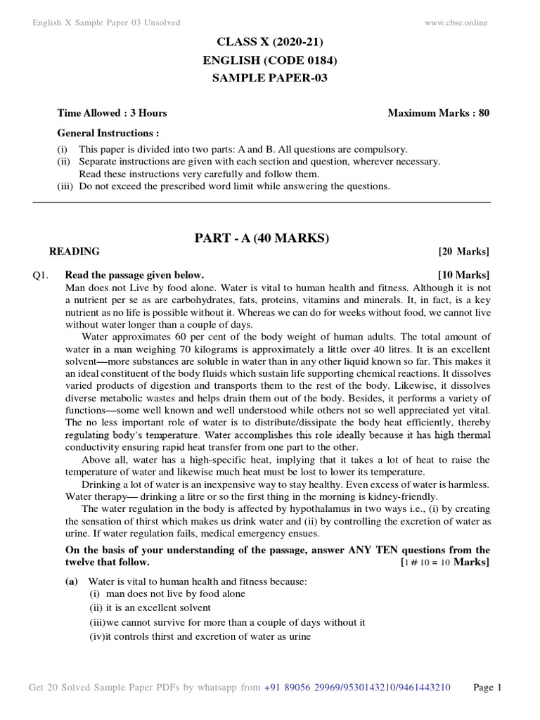 English Sample | PDF | Water | Nutrients