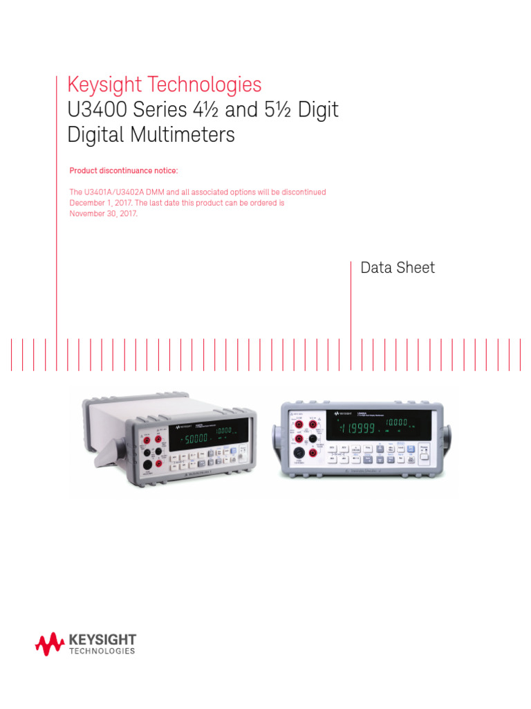 U3400 Series 4 and 5 Digit Digital Multimeters: Keysight Technologies | PDF | Alternating ...