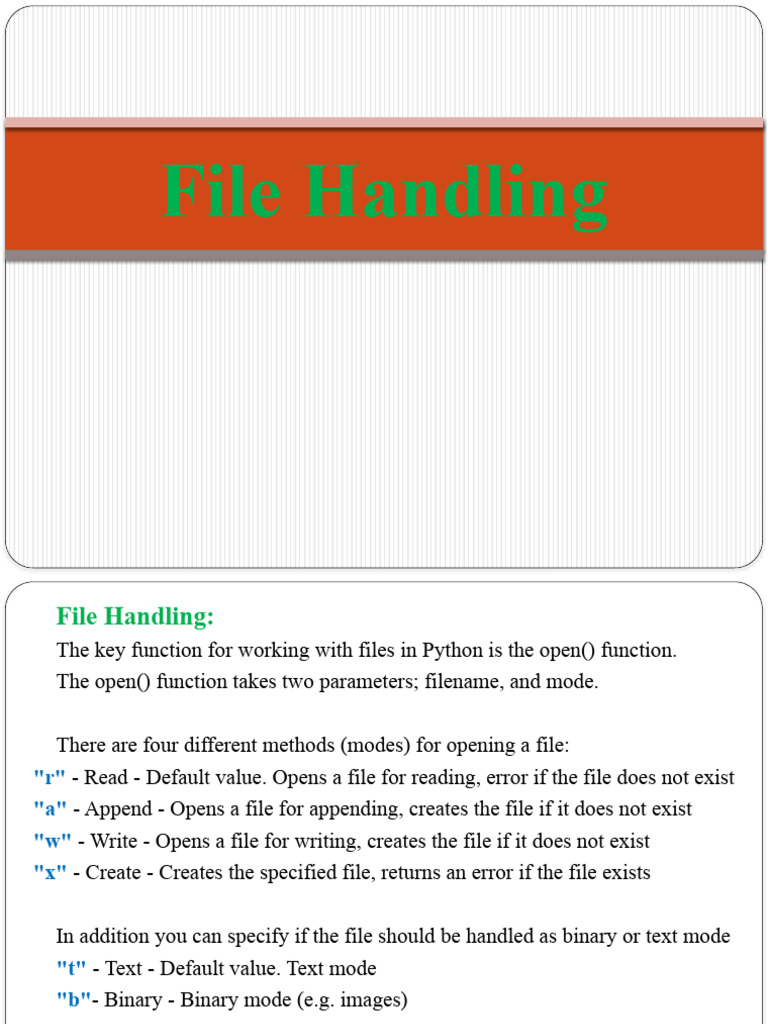 File Handling 1 | PDF | Computer File | Filename