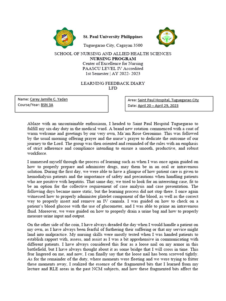 LFD Med Ward | PDF | Nursing | Health Care