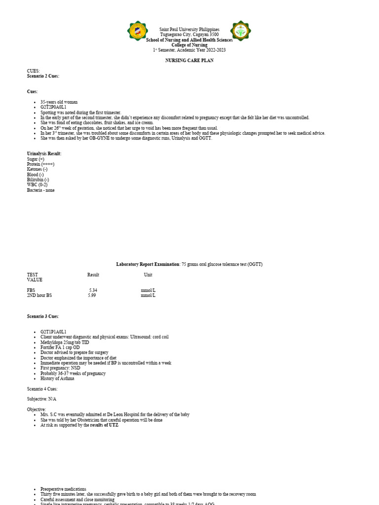 Maternal Ncps Final | PDF | Childbirth | Pain