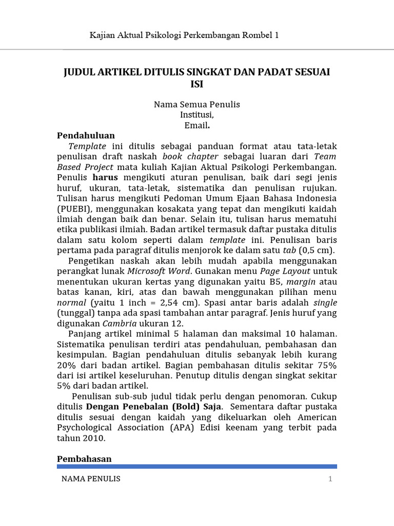 Template Book Chapter | PDF