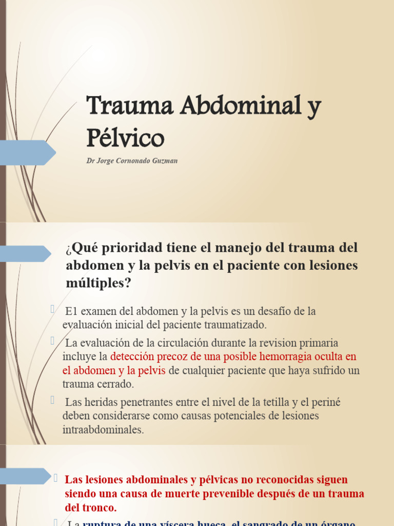8. Trauma Abdominal y Pelvico | PDF | Abdomen | Pelvis