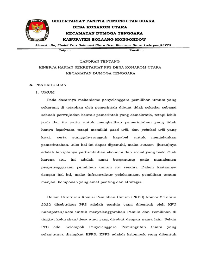 Laporan Kinerja Sekretariat PPS 2023 | PDF