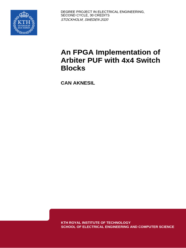 FPGA Arbiter PUF Implementation Analysis | PDF | Field Programmable ...