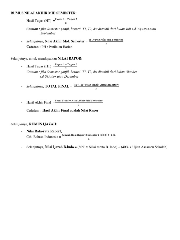 Rumus Nilai Akhir | PDF