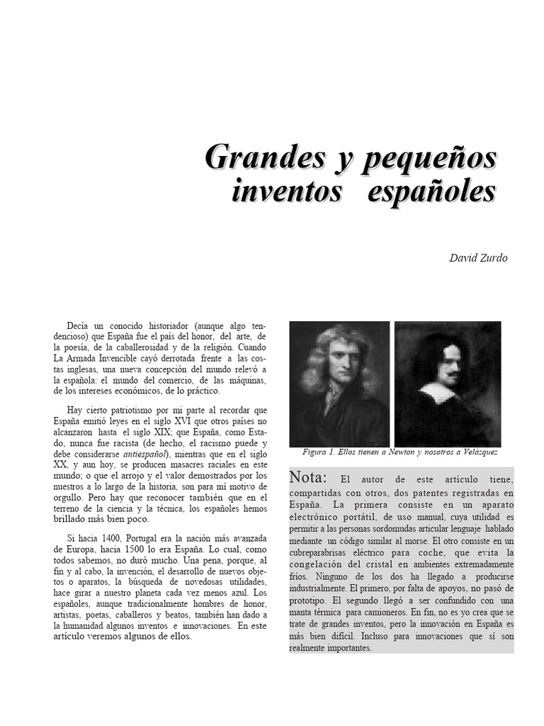 Grandes y Pequeños Inventos Españoles | PDF | Submarinos | Guitarras