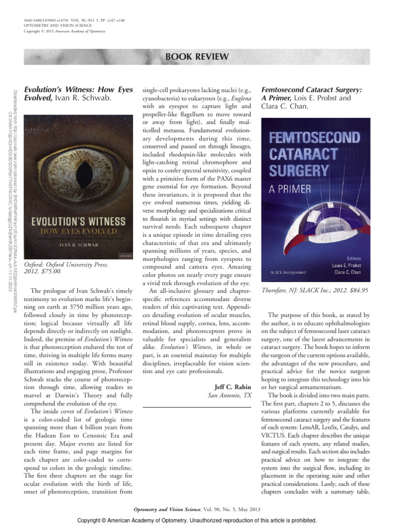Evolution S Witness How Eyes Evolved, Ivan R .20 | PDF | Eye | Evolution