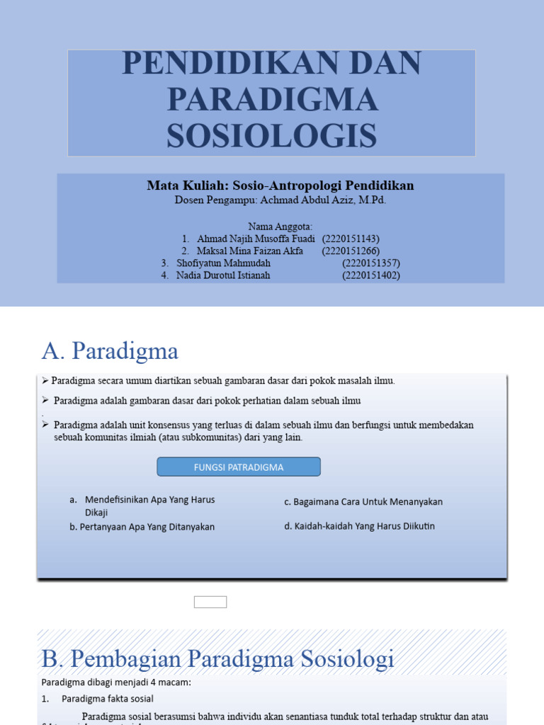 Pendidikan Dan Paradigma Sosiologis | PDF | Sains & Matematika