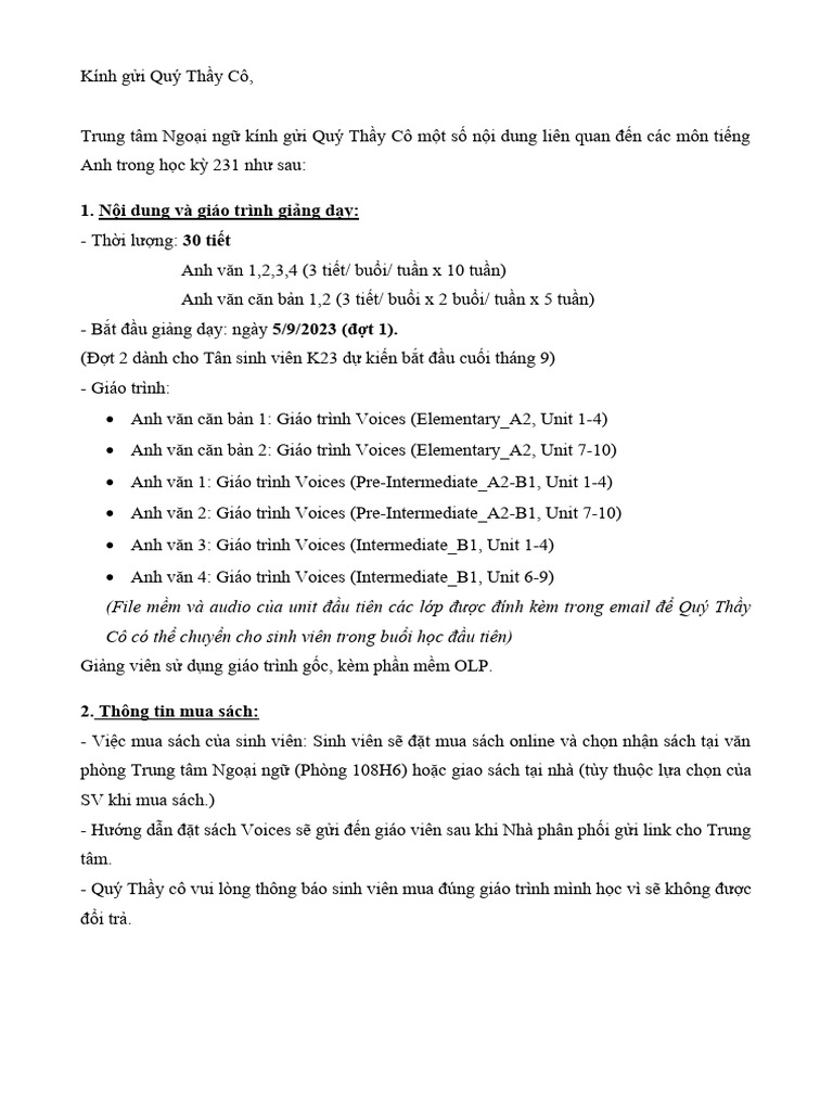 Quy Định HK231 | PDF