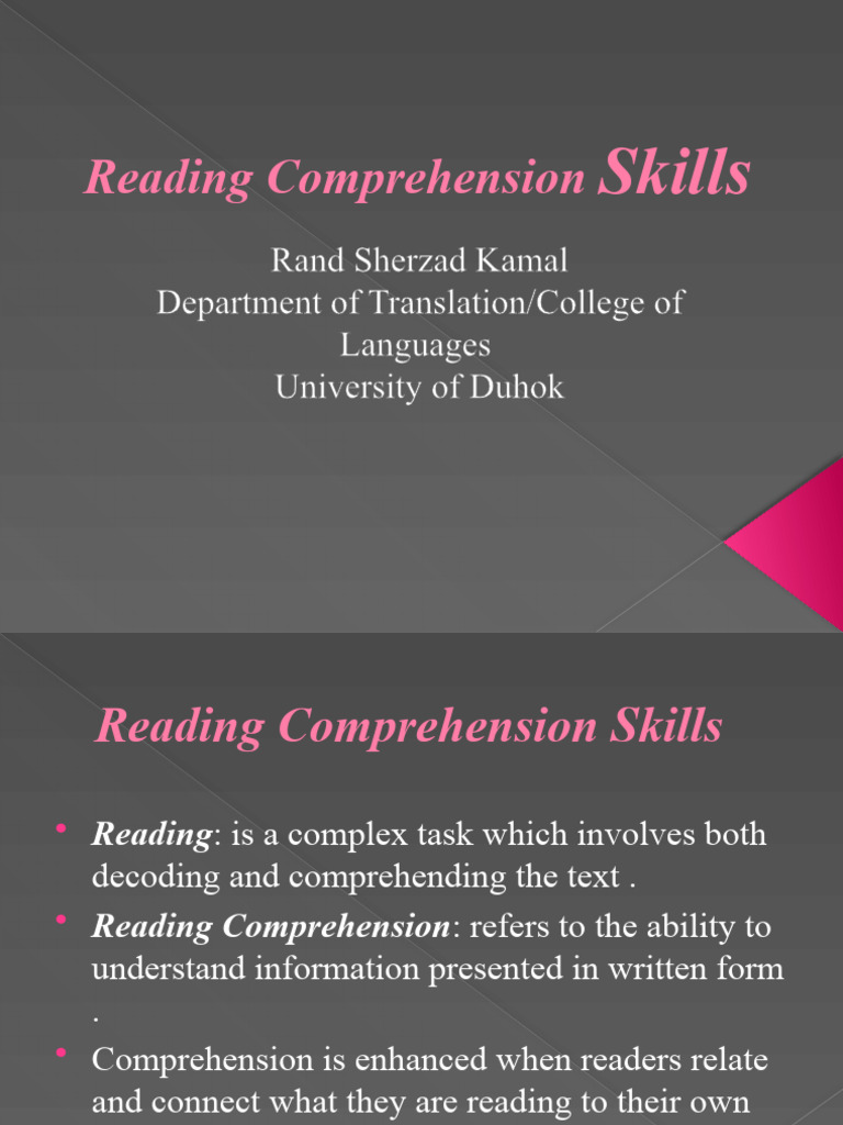Rand Presentation1 | PDF | Reading Comprehension | Psychological Concepts