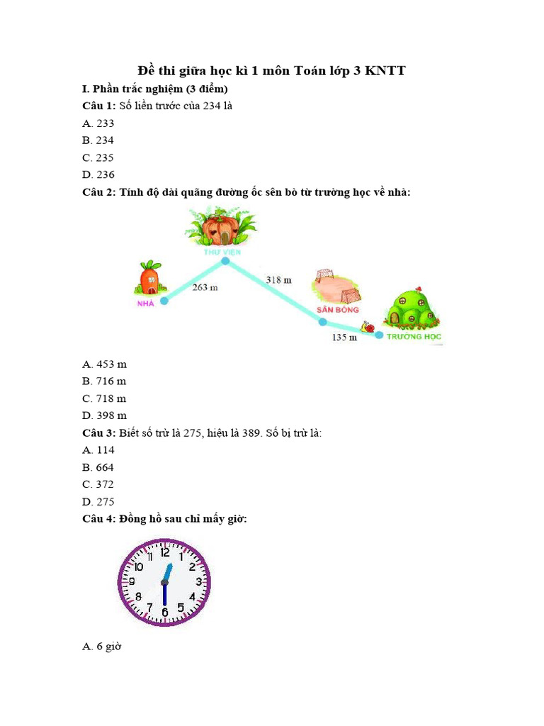 De Thi Giua Ki 1 Toan 3 Ket Noi Tri Thuc de 2 | PDF